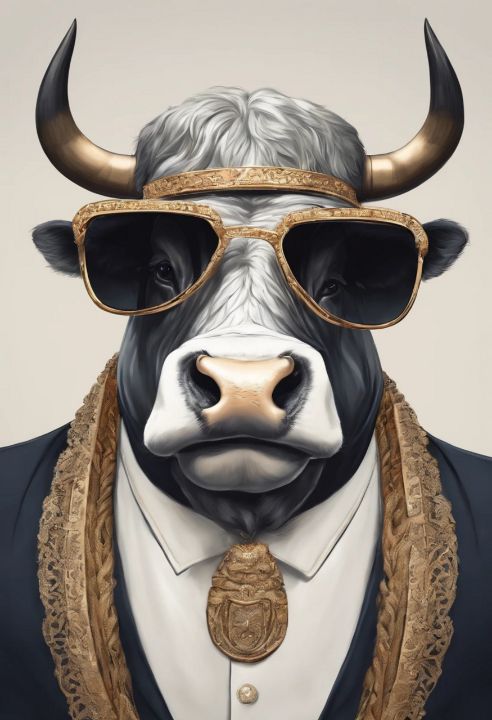Cool Luxury Boss Bull Artpiece - Create2InspireArt - Paintings & Prints ...
