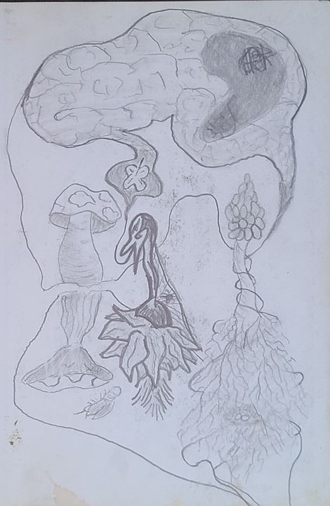 Inside My Head - Hat and Skull Art - Drawings & Illustration, Abstract ...