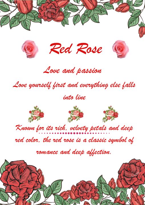 Red Rose Flower Language - Kokshin‘s Art - Paintings & Prints, Flowers ...