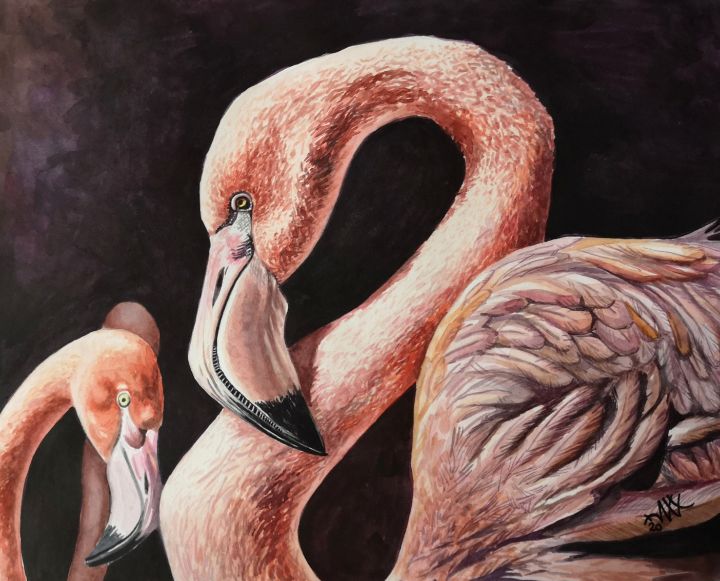 Flamingo - Nikoela Valter Art - Paintings & Prints, Animals, Birds ...
