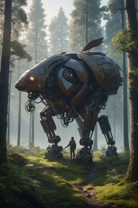 Robot in the forest - ArtsFuture - Digital Art & AI, Fantasy ...