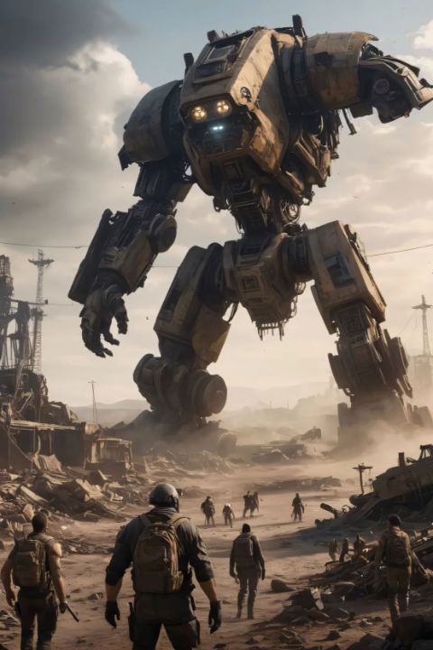 Robot on the battlefield - ArtsFuture - Digital Art & AI, Fantasy ...