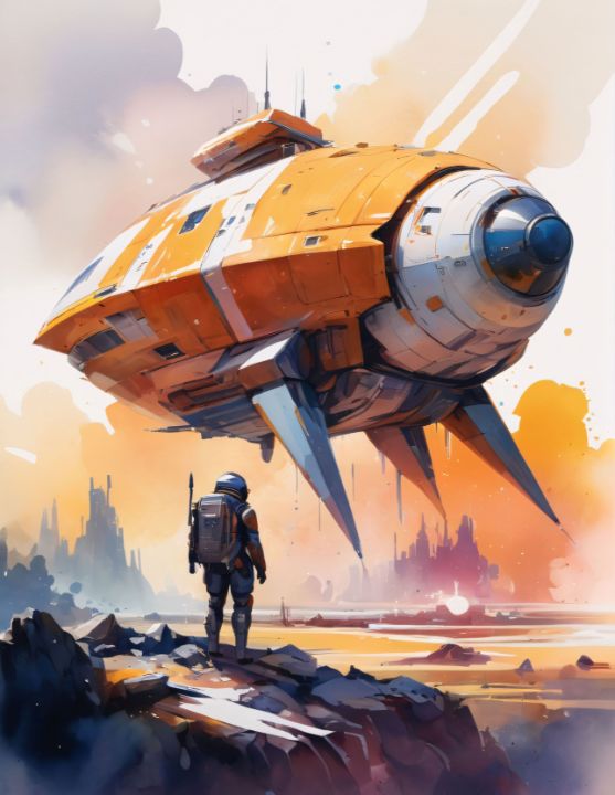 Spaceship on a distant planet - ArtsFuture - Digital Art & AI, Fantasy ...