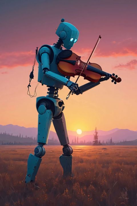 A robot plays the violin - ArtsFuture - Digital Art & AI, Fantasy ...