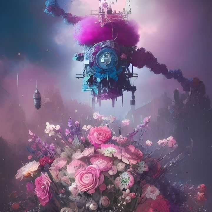 Floral Explosion - AI Art by Terrylyn - Digital Art & AI, Flowers ...