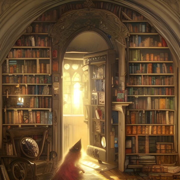 The Hidden Library - AI Art by Terrylyn - Digital Art & AI, Buildings ...
