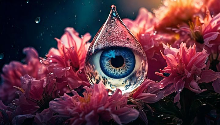 Raindrop Eye in Flowers - Karl H - Digital Art & AI, Fantasy ...