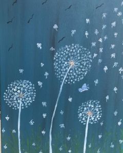 Dandelion Acrylic Painting - CeciNicole - Paintings & Prints, Flowers ...
