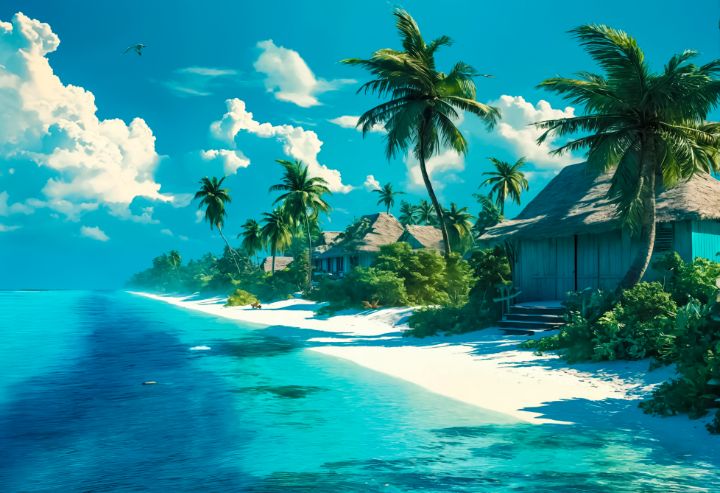 Maldives illustration - Oliver_CM - Digital Art & AI, Places & Travel ...