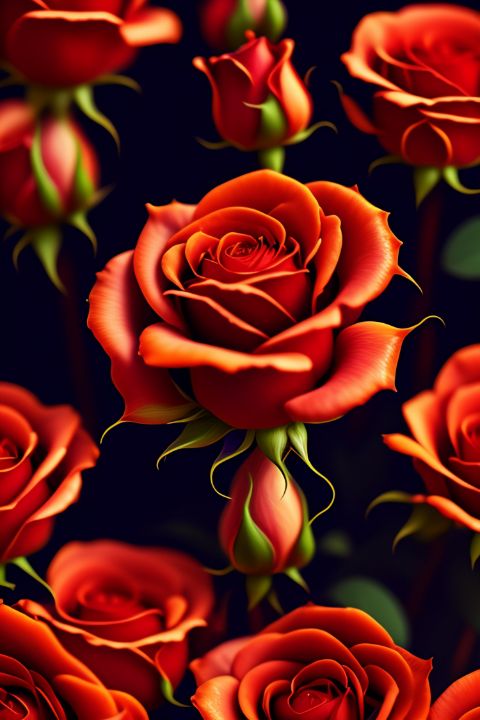 a bouquet of pink and orange rose3 - Ai NordesignZZ - Digital Art & AI ...