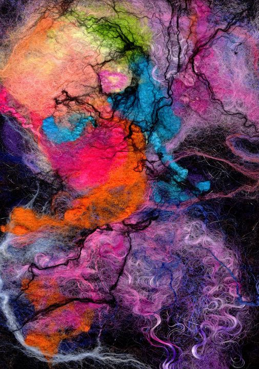 Bright Nebula Abstract Outer Space - Tiny Acorn Arts - Paintings ...