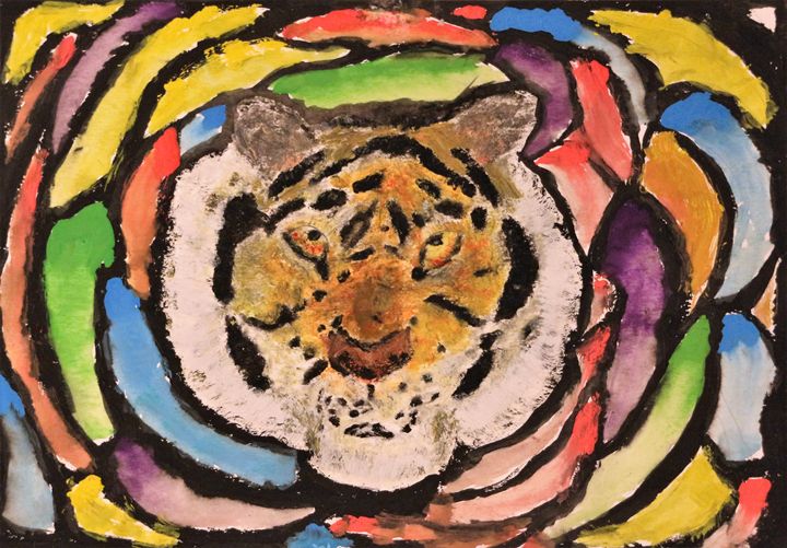 Tiger in thousand colors - EKH Drawing - Paintings & Prints, Animals ...
