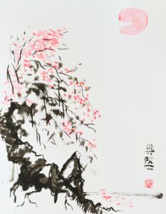 Red flowers sumi-e - manuelunsui - Paintings & Prints, Flowers, Plants ...