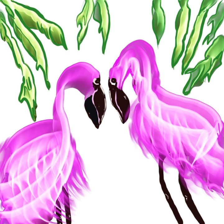 Double Flamingos - PankiwArt - Digital Art & AI, Animals, Birds, & Fish ...