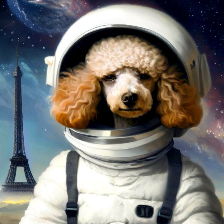 POODLE ASTRONAUT - IMPACTEES STREETWEAR: ARTWORKS - Digital Art & AI, Animals, Birds, & Fish ...