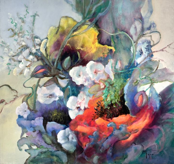 Flamenco Poppy Flower Painting - Christiane Papé Fine Art - Paintings ...