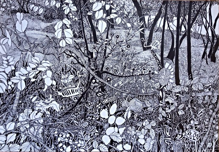 Two birds above the house - aRDart - Drawings & Illustration, Animals ...