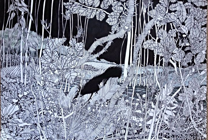 Blackbird - aRDart - Drawings & Illustration, Flowers, Plants, & Trees ...