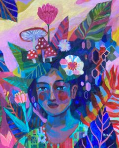 rhodiola lady - Lizeth Nino - Paintings & Prints, Flowers, Plants ...