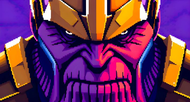 Thanos Eyes Projekt 8-BIT Wall Art - MR.BEAST - Drawings & Illustration, Childrens Art, Comics ...