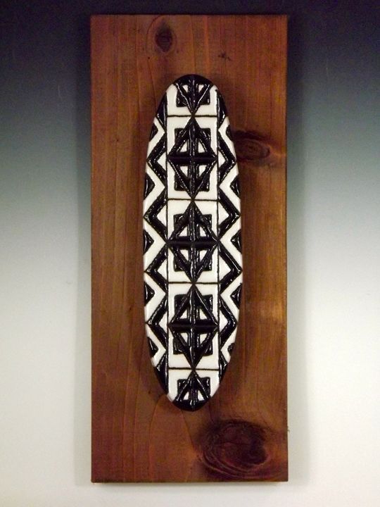 Tribal Shield Ceramic Art Tile #6 - Pacifica Tiles - Ceramics & Pottery ...