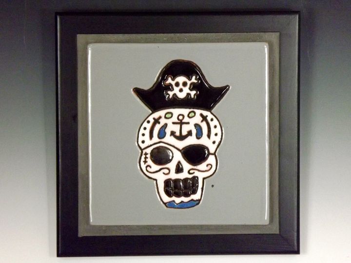 Sugar Skull Ceramic Art Tile #5 - Pacifica Tiles - Ceramics & Pottery ...