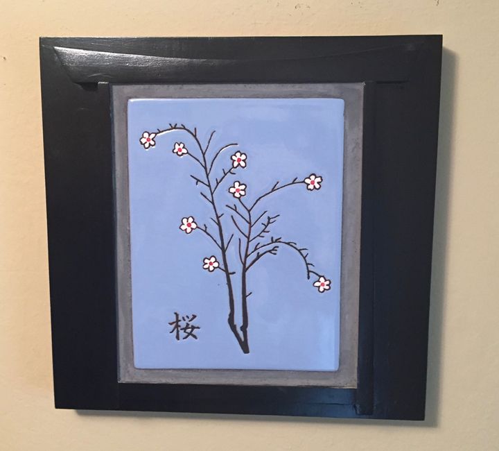 Cherry Blossom Ceramic Art Tile - Pacifica Tiles - Ceramics & Pottery ...