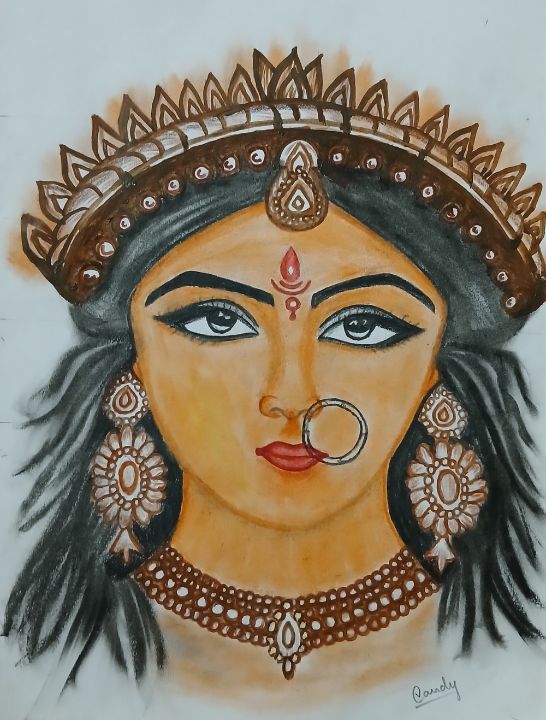DURGA MATA - Vandana Reddy - Paintings & Prints, Ethnic, Cultural ...