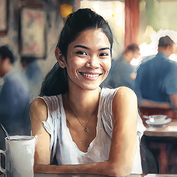Innocence and Coffee - The J Matthew Collection - Paintings & Prints ...