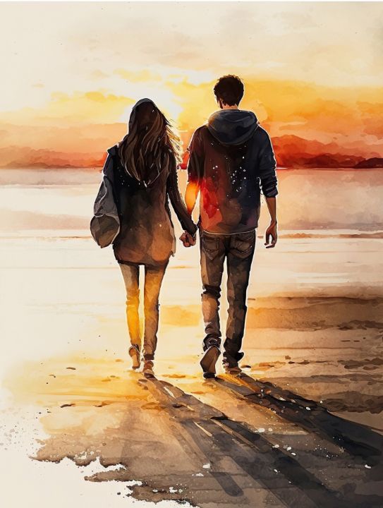 Beach Stroll v3 - The J Matthew Collection - Paintings & Prints ...