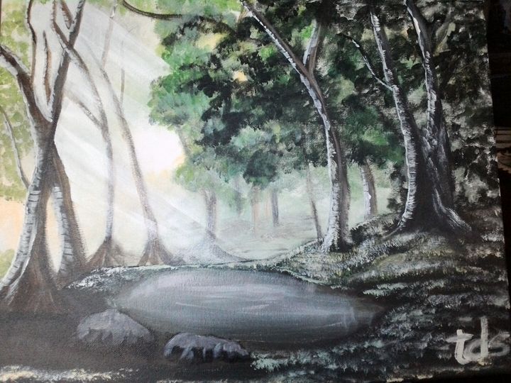 Dramatic Shadows in Forest - The Shaky Artist - Paintings & Prints ...