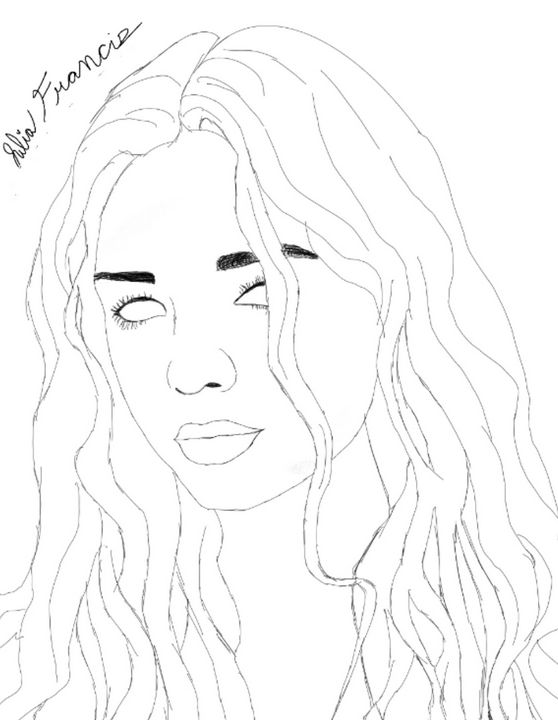 Young woman outline - Julia Francis Art - Digital Art & AI, People ...