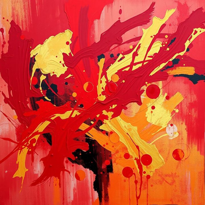 Crimson Mirage - ken seng - Digital Art & AI, Abstract, Color - ArtPal