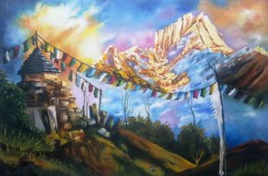 Prodeep Kumar Bhattacharjee - Rong Rekha'r Akibuki - Paintings & Prints