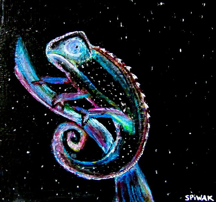 Space Chameleon - Art by Kim Spiwak - Paintings & Prints, Animals, Birds, & Fish, Reptiles ...