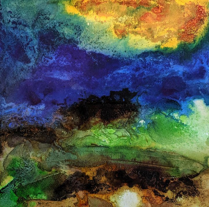 Sunset on the Ridge - Stress Art by Shelli Finch - Paintings & Prints ...