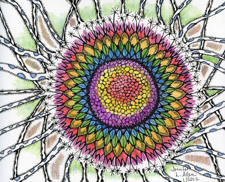 Rainbow Dandelion - jlallen artfull designs - Drawings & Illustration ...