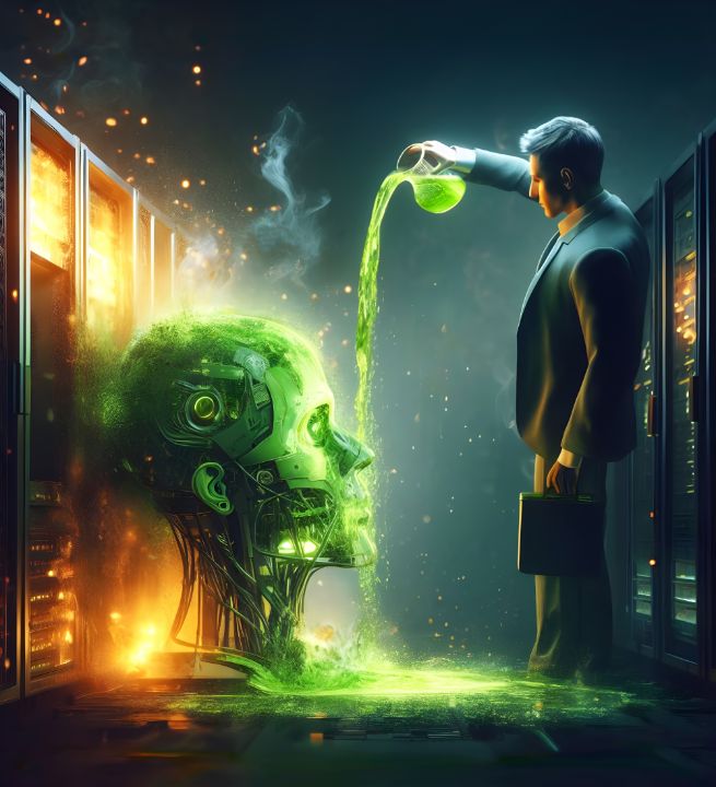 Man pours acid on AI data center - screenya - Drawings & Illustration ...