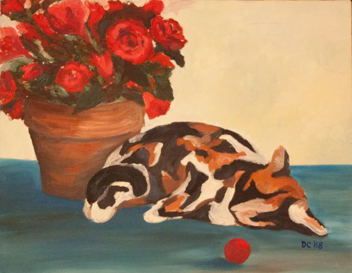 Cat and Roses - Cameo Gallery - Paintings & Prints, Animals, Birds ...