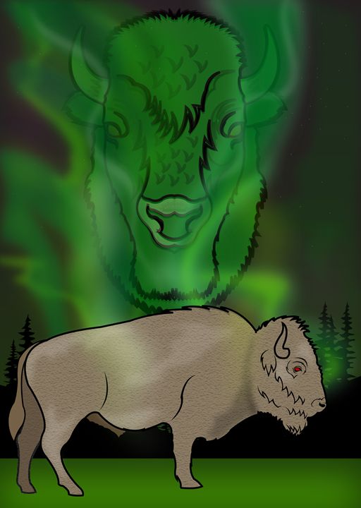 The Wise Buffalo - Sky F - Digital Art, Animals, Birds, & Fish, Buffalo ...