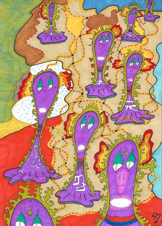 Listeners interconnected - Sergio Lopez "Humming Man" - Drawings ...