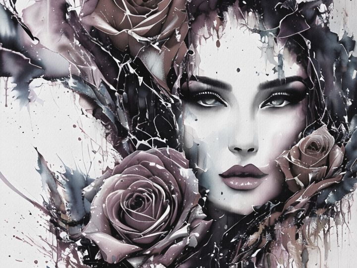 Meditative Rose dreams - tubielasart - Digital Art & AI, People ...