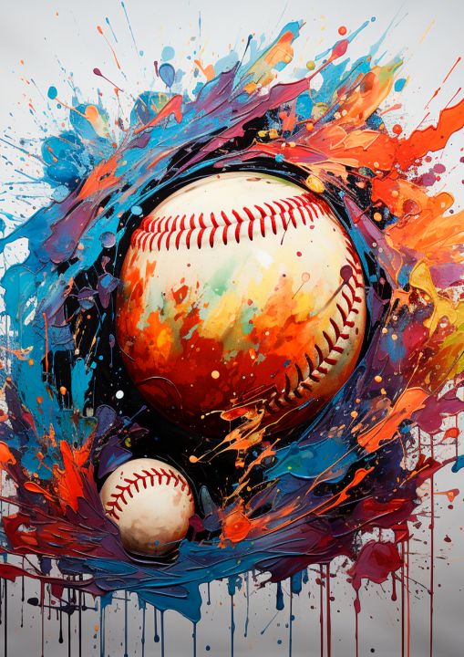 Striking Baseball Graffiti Wall Art - MrCreativeUa - Paintings & Prints ...