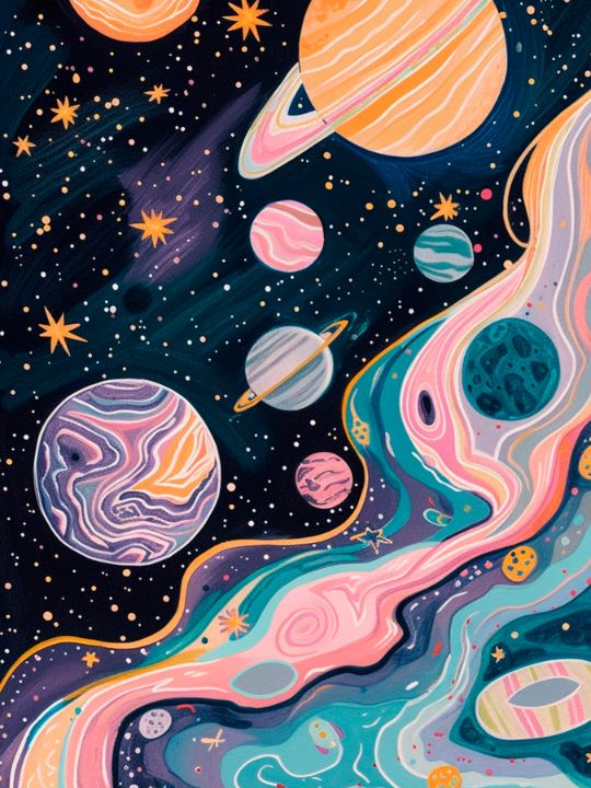 Space Abstract Wall Art Print - MrCreativeUa - Paintings & Prints ...