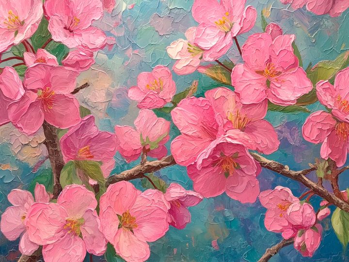 Spring Print, Flower Field Landscape - MrCreativeUa - Paintings ...