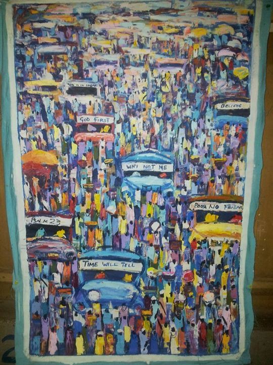 A busy market place - wisdom paintings - Paintings & Prints, Abstract ...