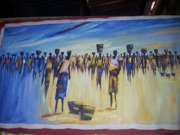 African market scene - wisdom paintings - Paintings & Prints, Abstract ...