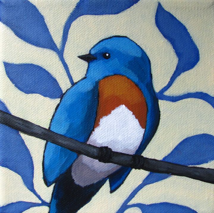 Bird Of Blue - Jane Thuss Art - Paintings & Prints, Animals, Birds ...