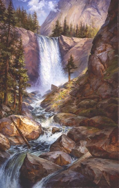 Vernal Falls Yosemite California - Stefan Baumann - Paintings & Prints ...