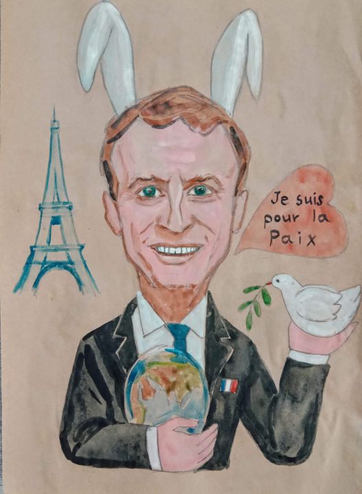 Emanuel Macron - Dinara Akbuzau - Drawings & Illustration, Humor ...